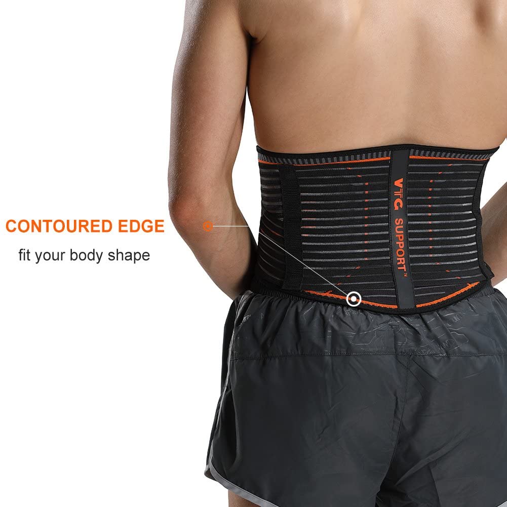 VTG Adjustable Lower Back Lumbar Support Belt Brace (Unisex) for Pain ...